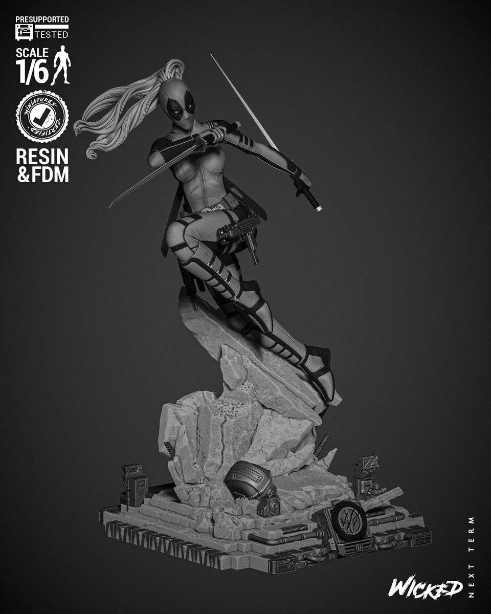TU210 - Legendary Character design, Lady Deadpool ，3d STL resin print ...