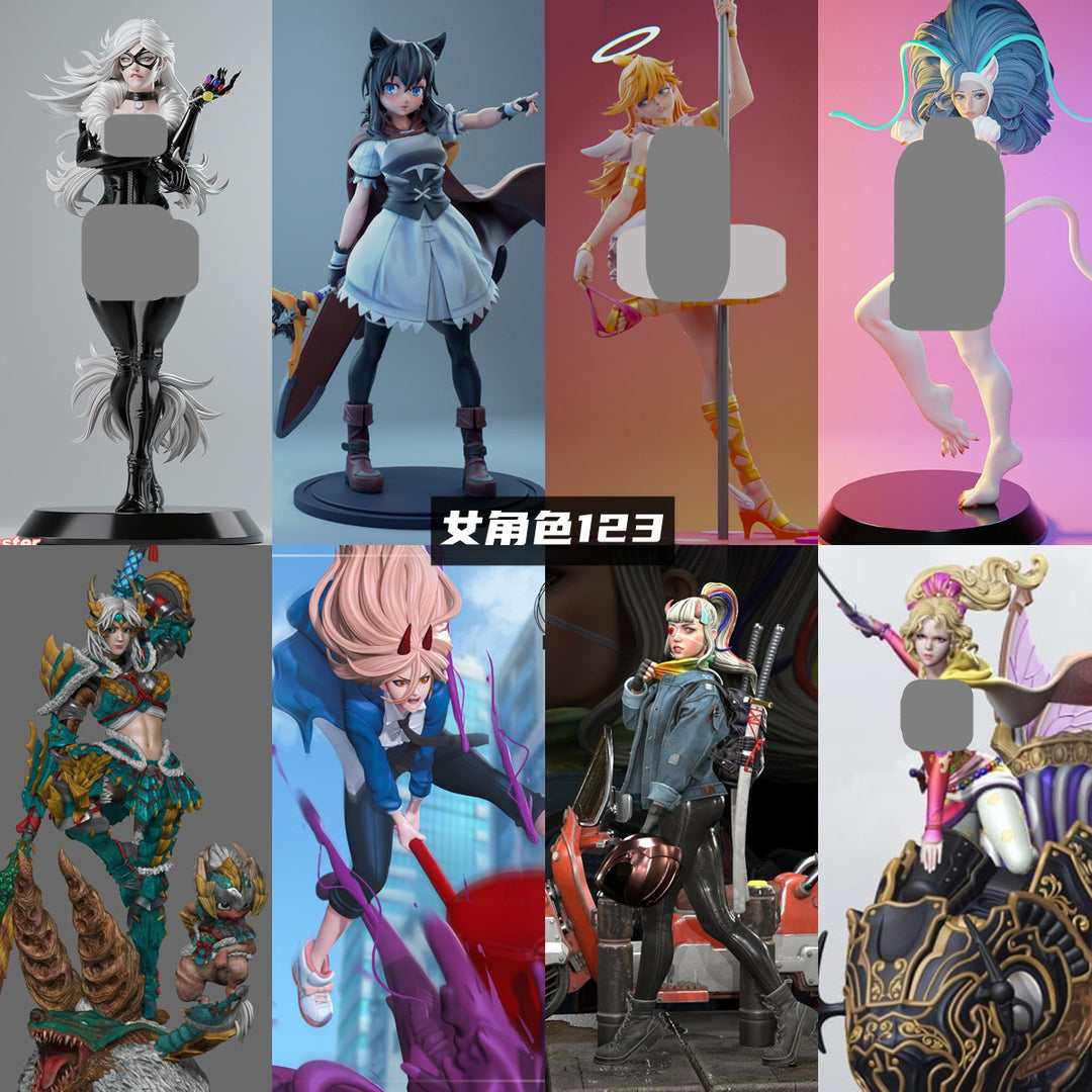 Female Collecction 123 - eight character from comic, games, movies bun ...