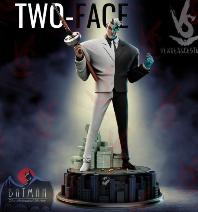 MAN172 - Legendary Character design, Two Face ，3d STL resin print down ...