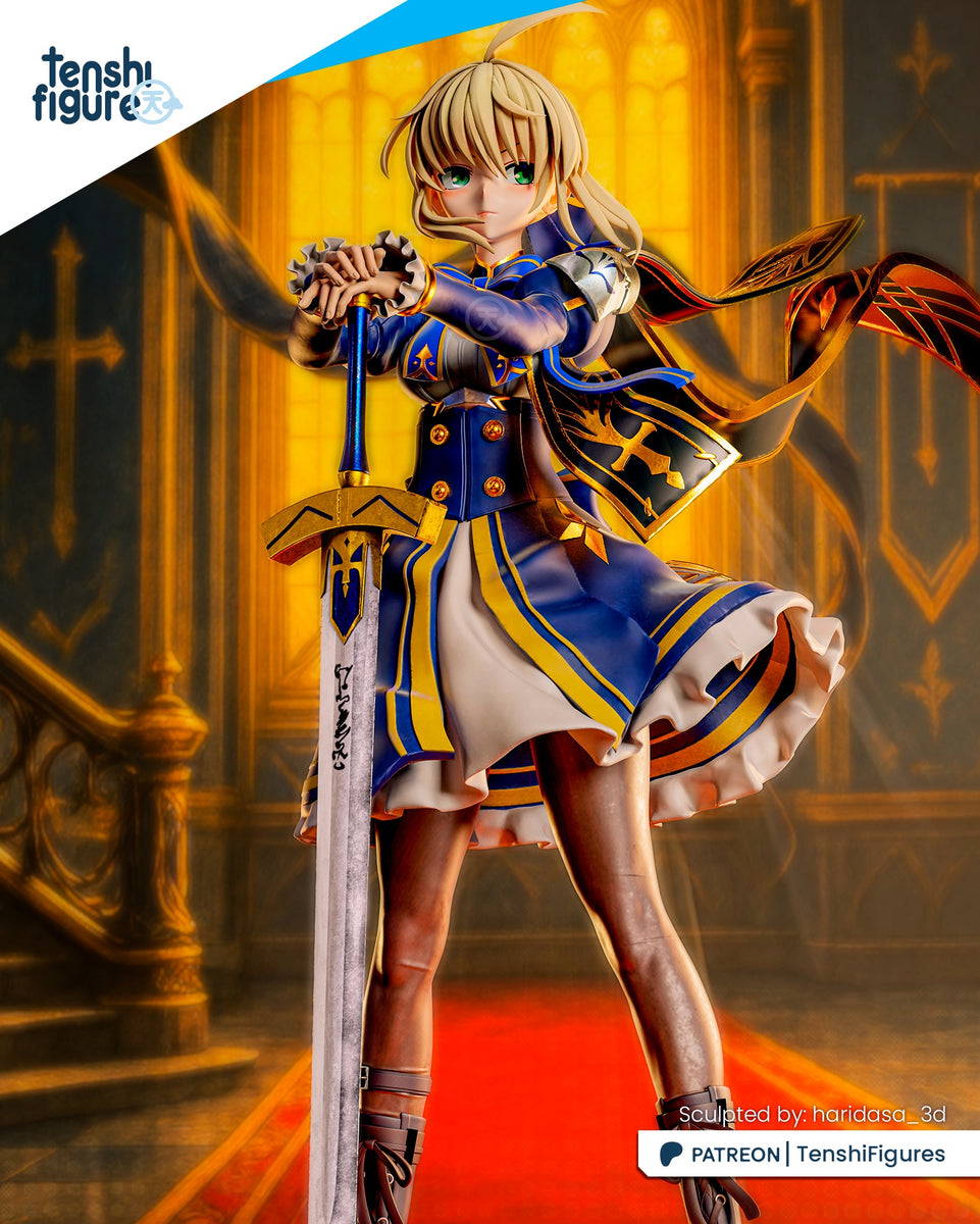 TU131 - Female Character design, Fate - Saber，3d STL resin print downl ...