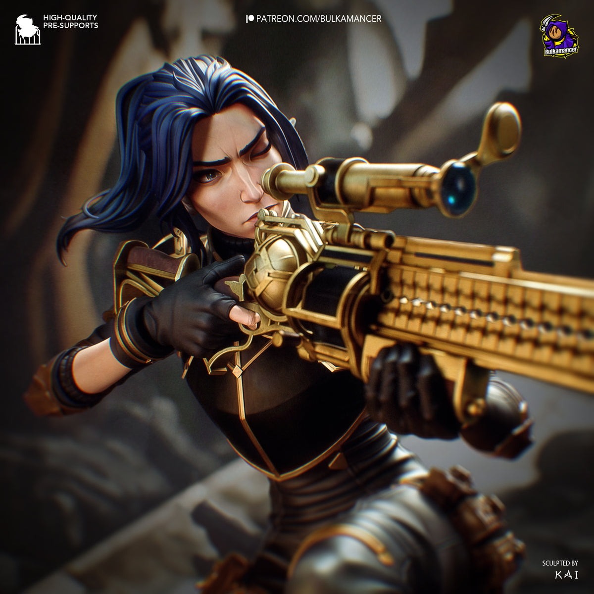 TU047 - Games character design, Caitlyn - Arcane , 3D Printer Files, 3 ...