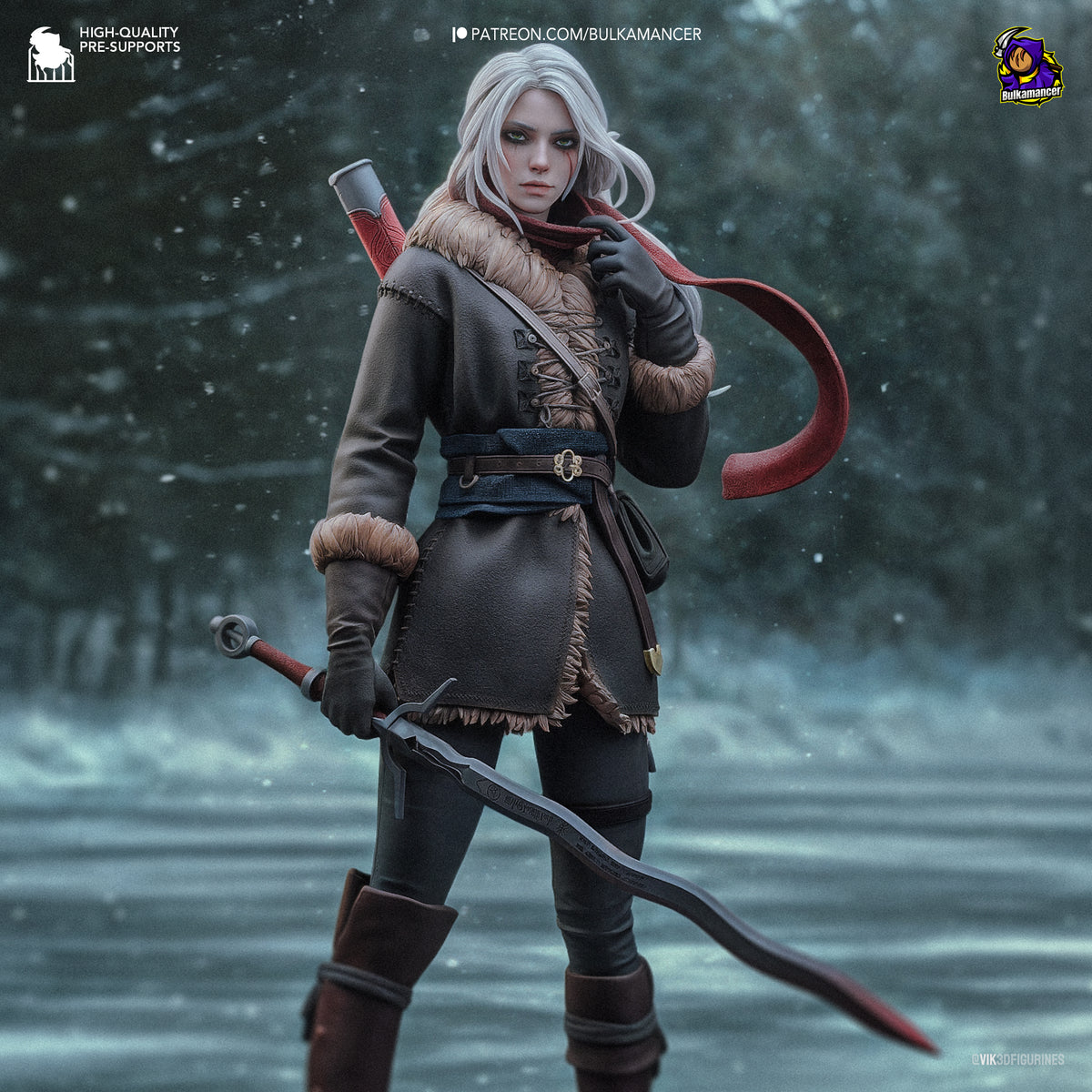 TU241 - Legendary Character design, Ciri The Witcher ，3d STL resin pri ...