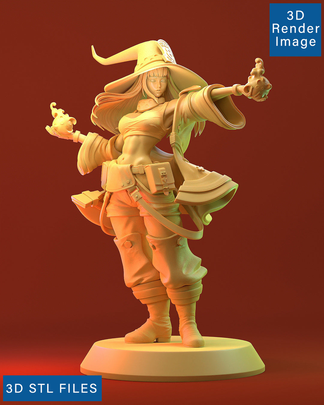 R041 - 3D STL model design download print files, Anime character desig ...