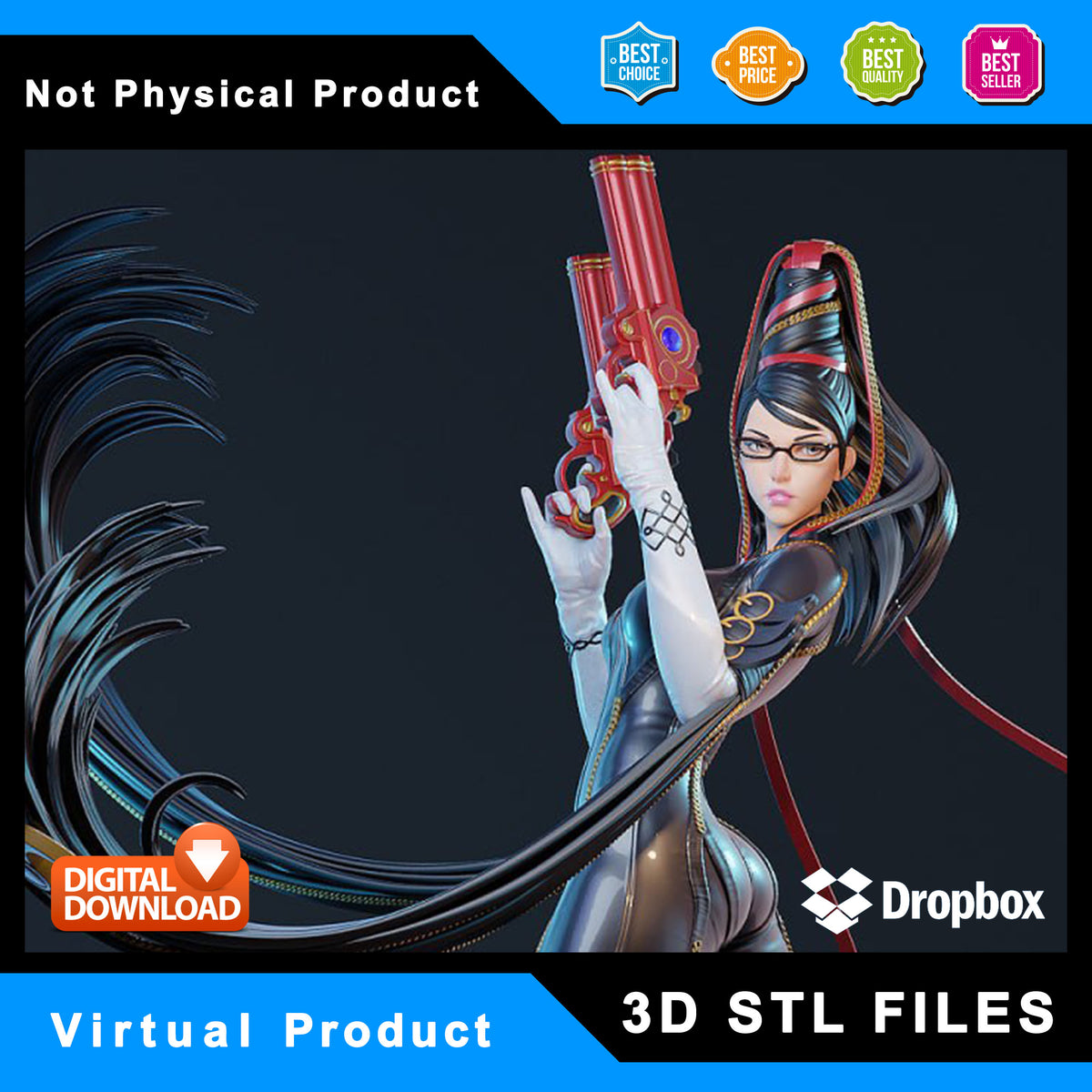 R211 - Games character design, Nxfw Bayonetta , 3d Stl file instant do ...