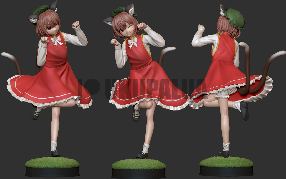 R216 - Games character design, Touhou project, The Chen cute girl, 3d ...