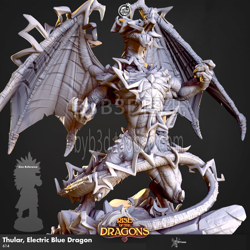 TU257 - Legendary Character design, Thular Blue Dragon ，3d STL resin p ...