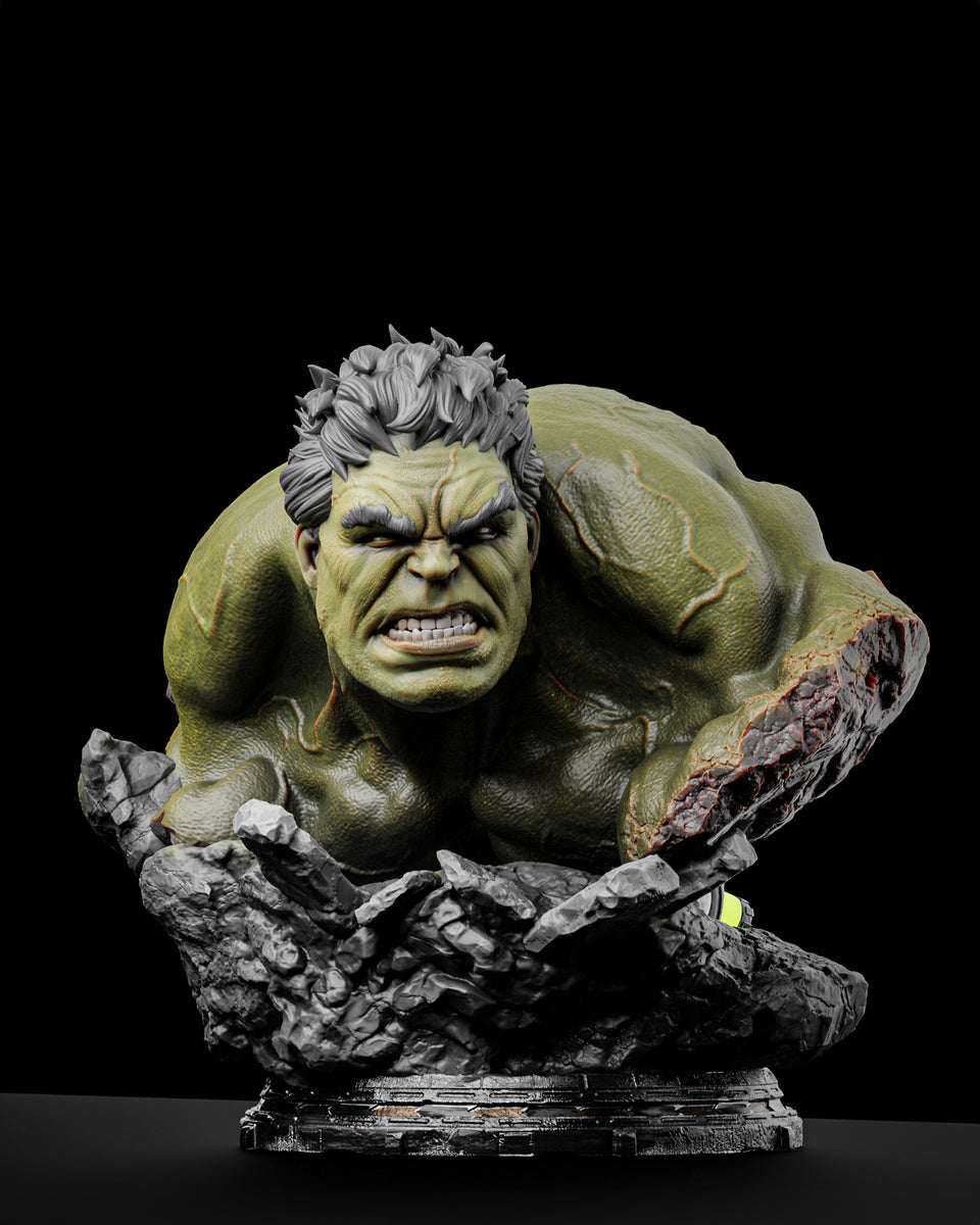 MAN134 - Legendary Character design,Hulk Bust ，3d STL resin print down ...