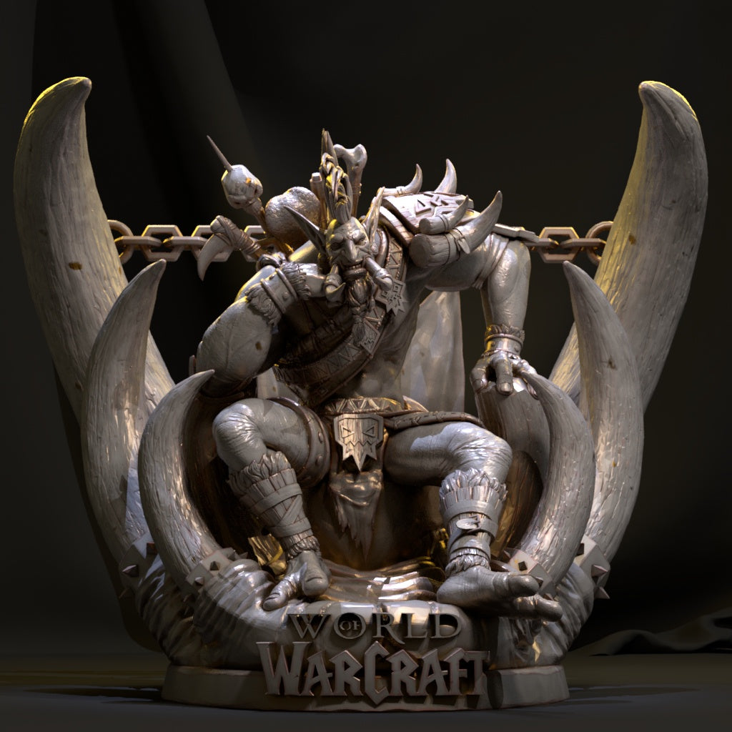 E645 - Games Character design, The Wow goblin king statue, STL 3D mode ...