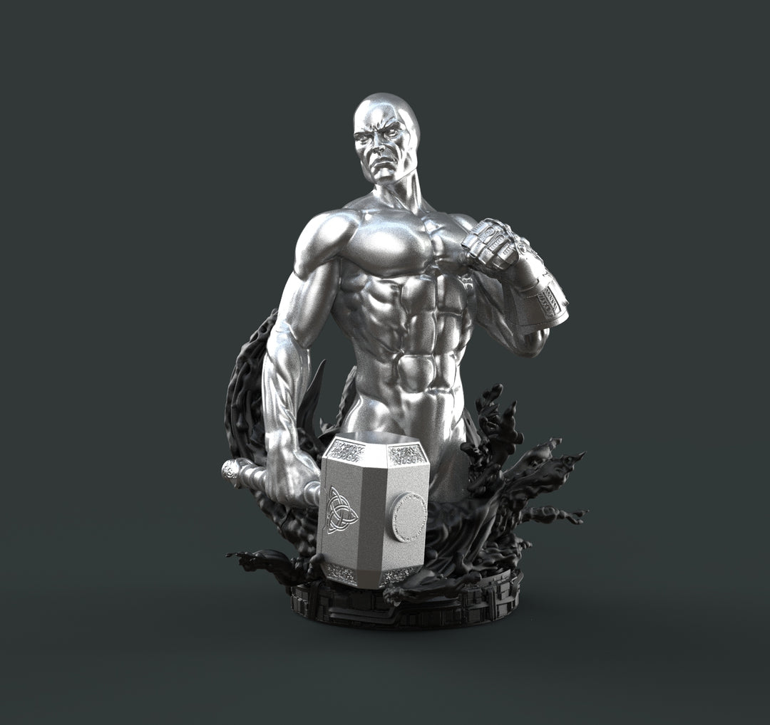 H069 - Comic Character design, The Silver Suffer bust statue design, S ...