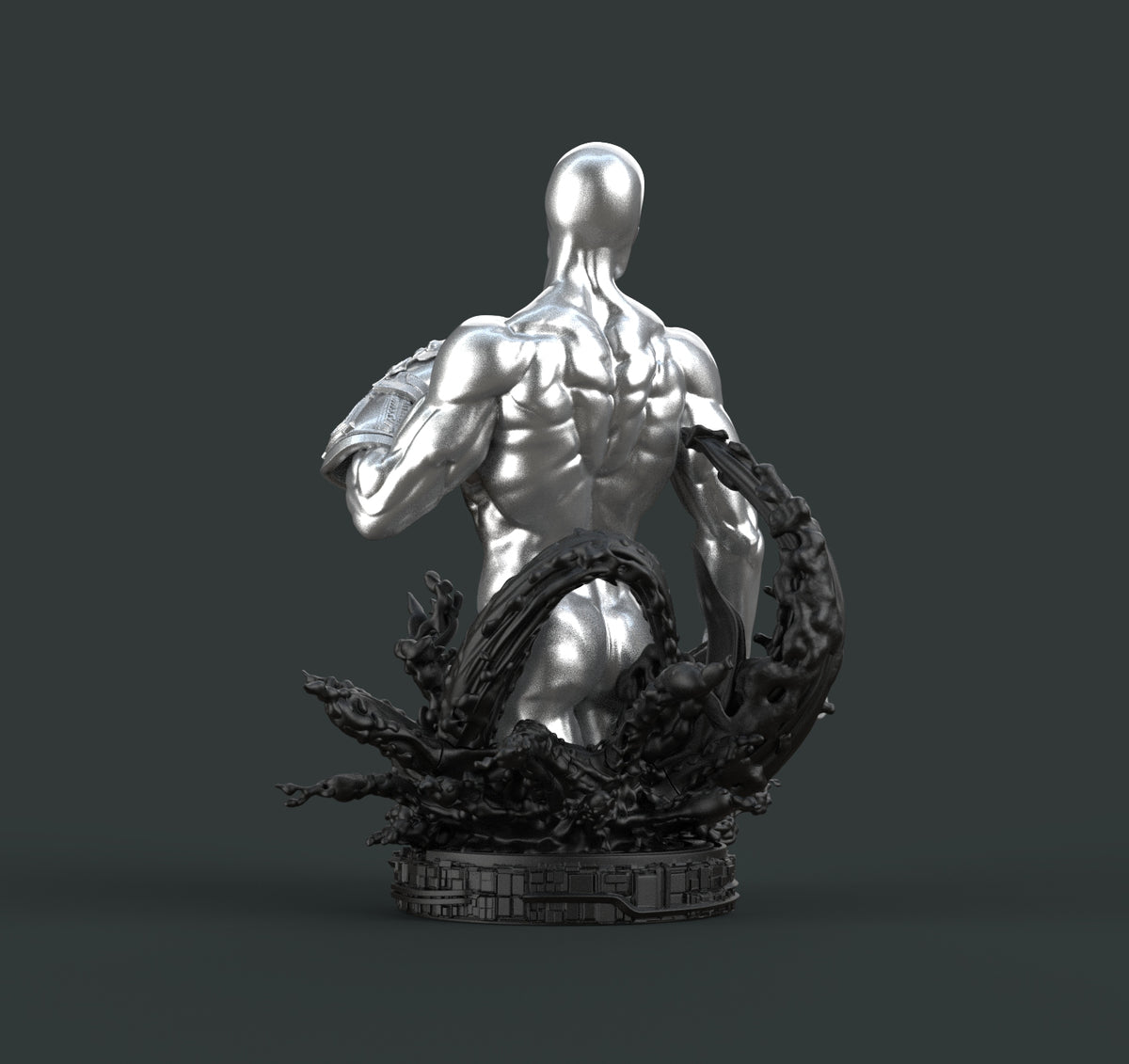 H069 - Comic Character design, The Silver Suffer bust statue design, S ...