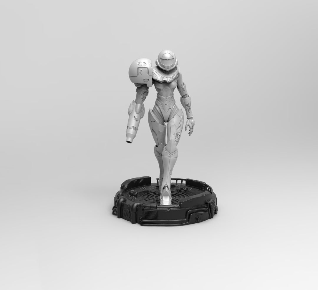 E671 - Anime character design, The Samus Aron girl statue, STL 3D mode ...