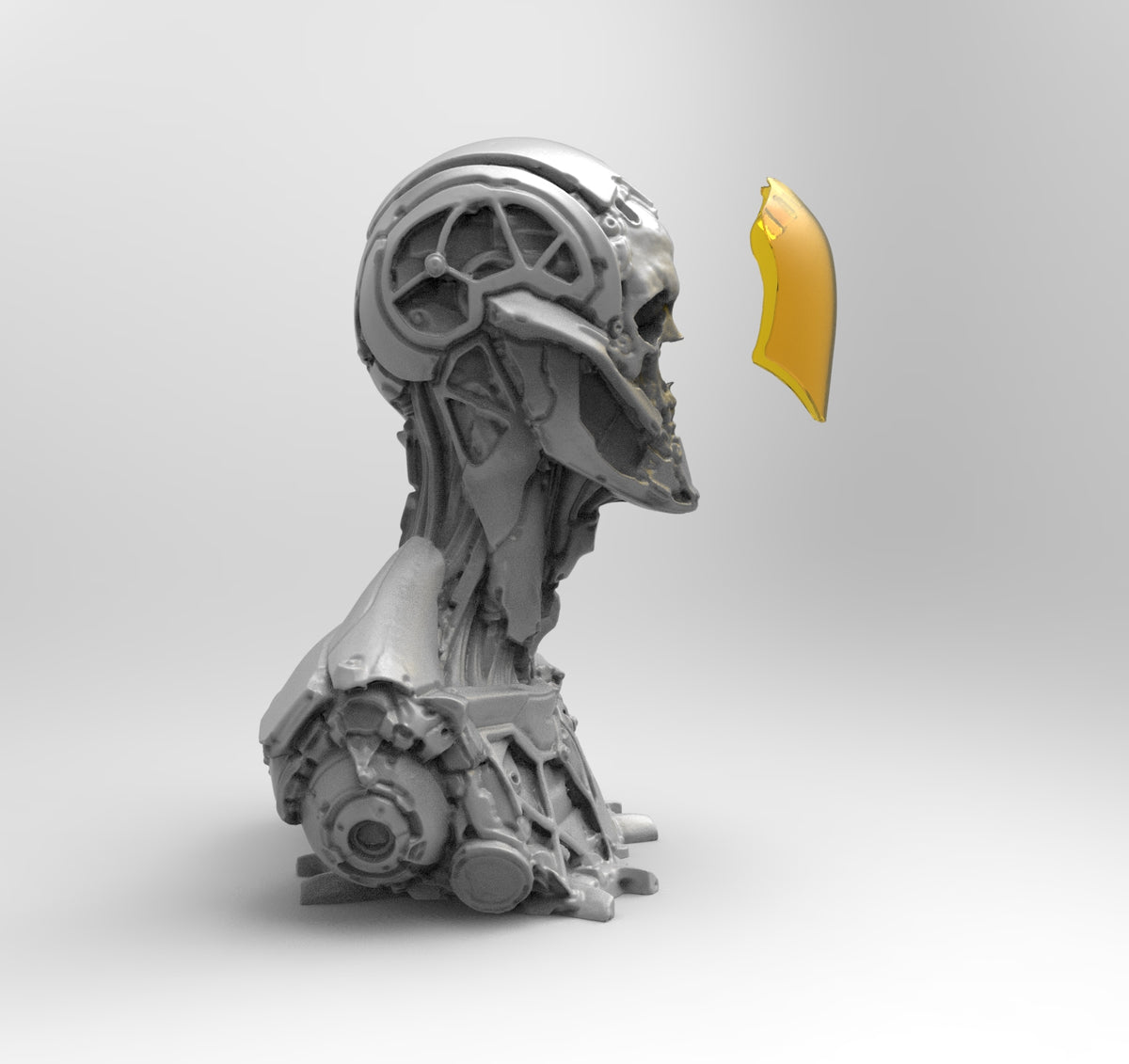 A797 - Cyber character design, The Cyber head armor bust statue, STL 3 ...