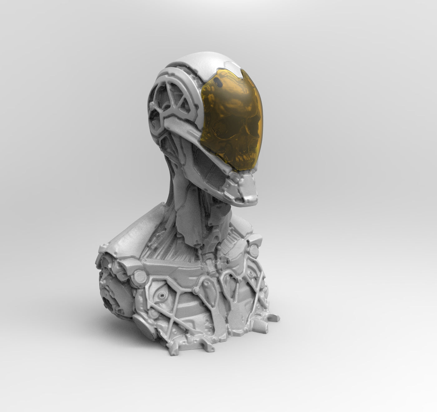 A797 - Cyber character design, The Cyber head armor bust statue, STL 3 ...