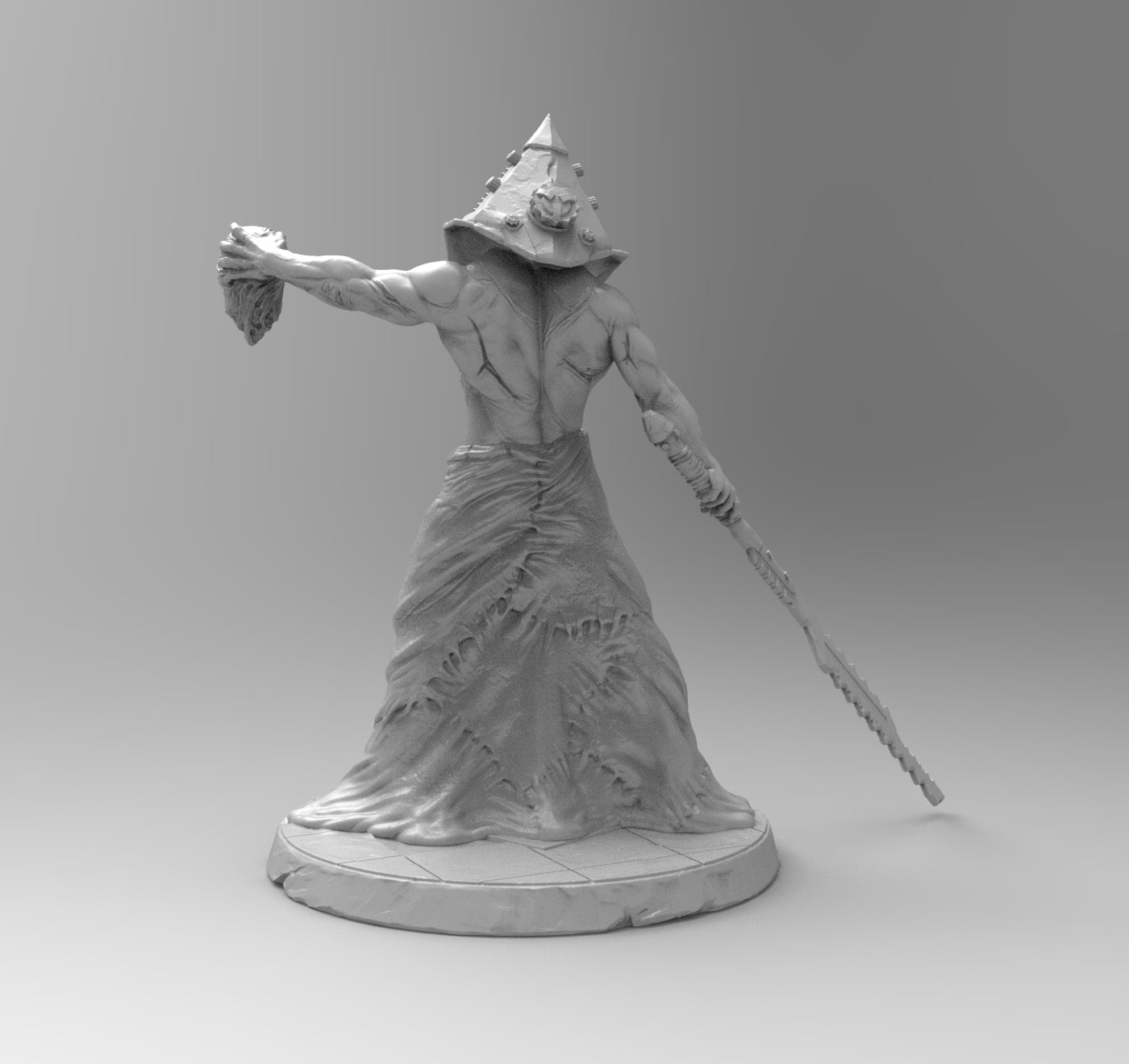 E705 - Legendary character design, The pyramid head statue, STL 3D mod ...