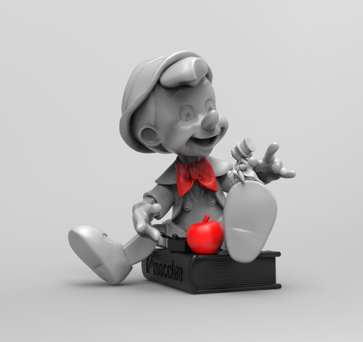 E712 - Cartoon character design, The Long nose puppet statue, STL 3D m ...