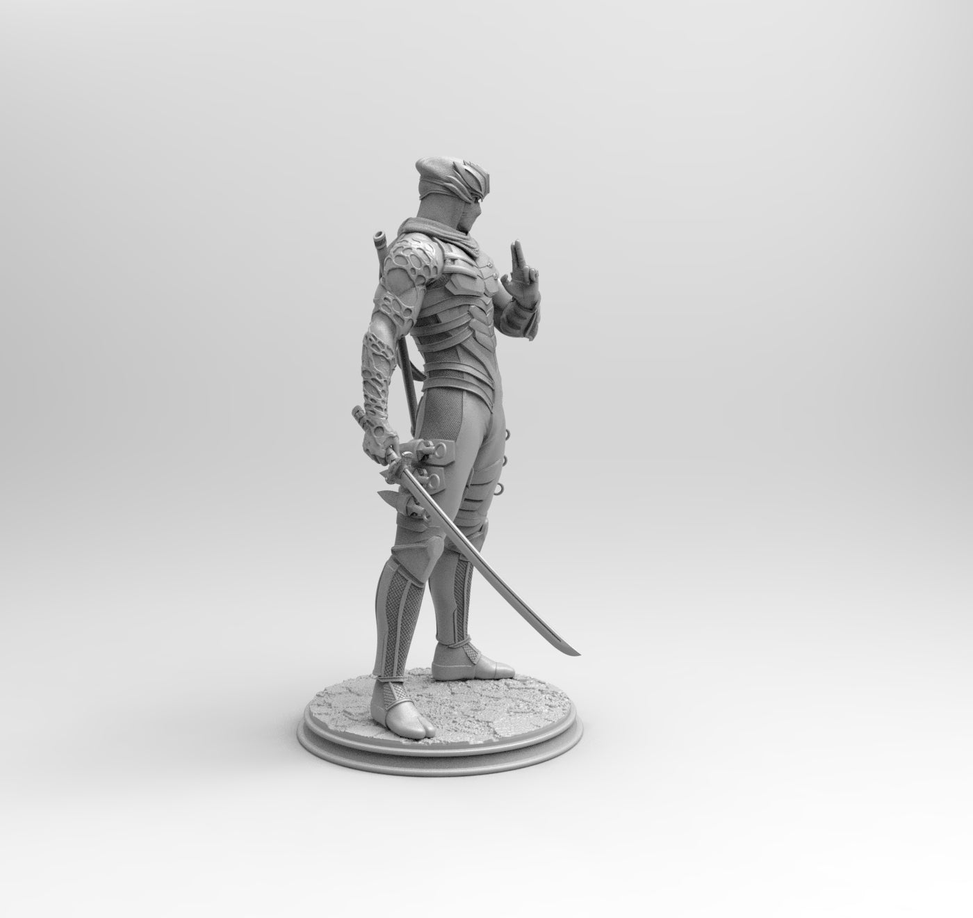 E776 - Games character design, The Ryu ninja statue, STL 3D model desi ...