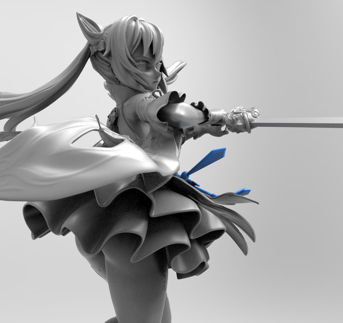 E799 - Waifu character design , The Keqing Girl statue , STL 3D model ...