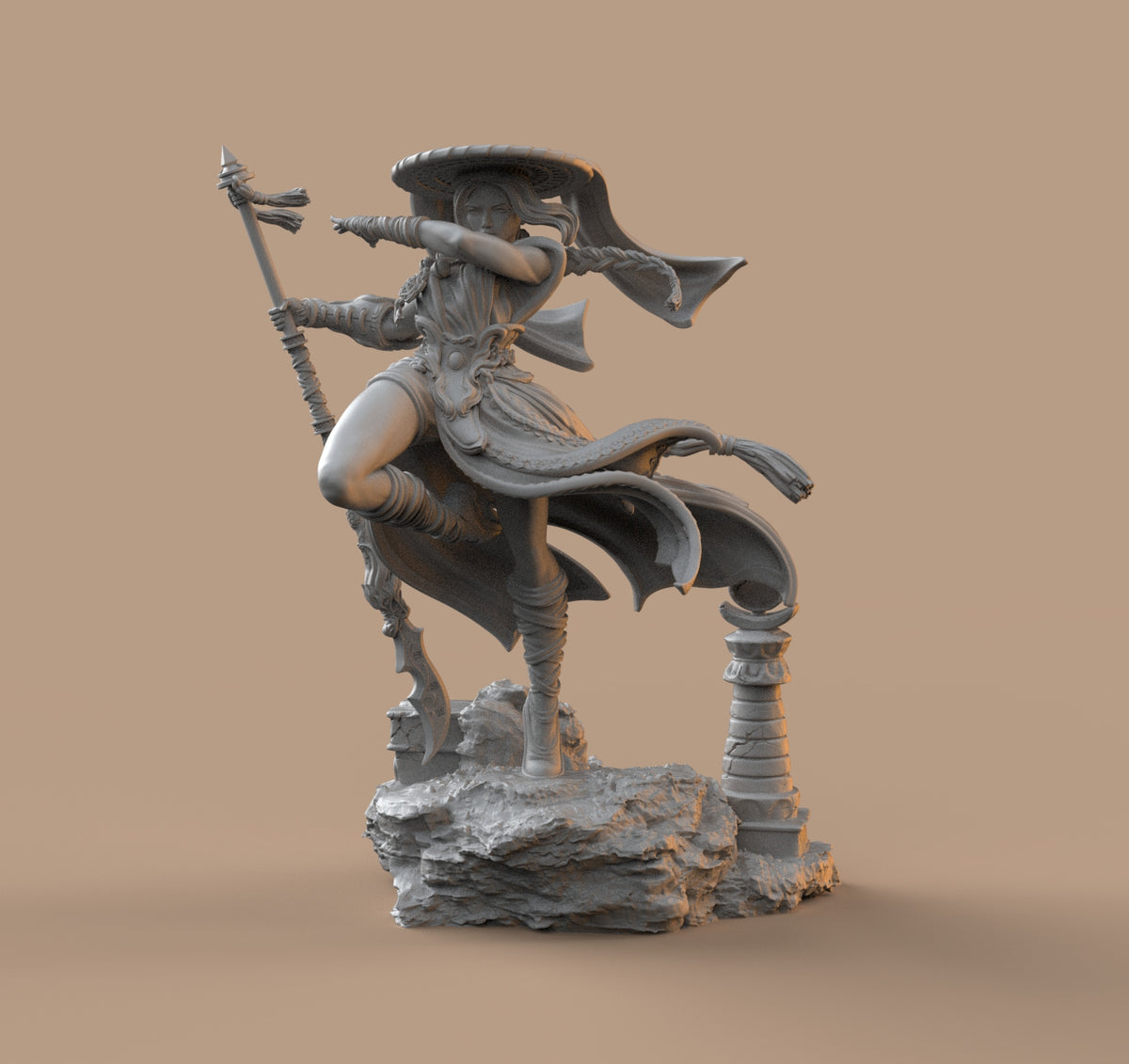 H043 - Female Samurai Character design, The Murouyin Character statue ...