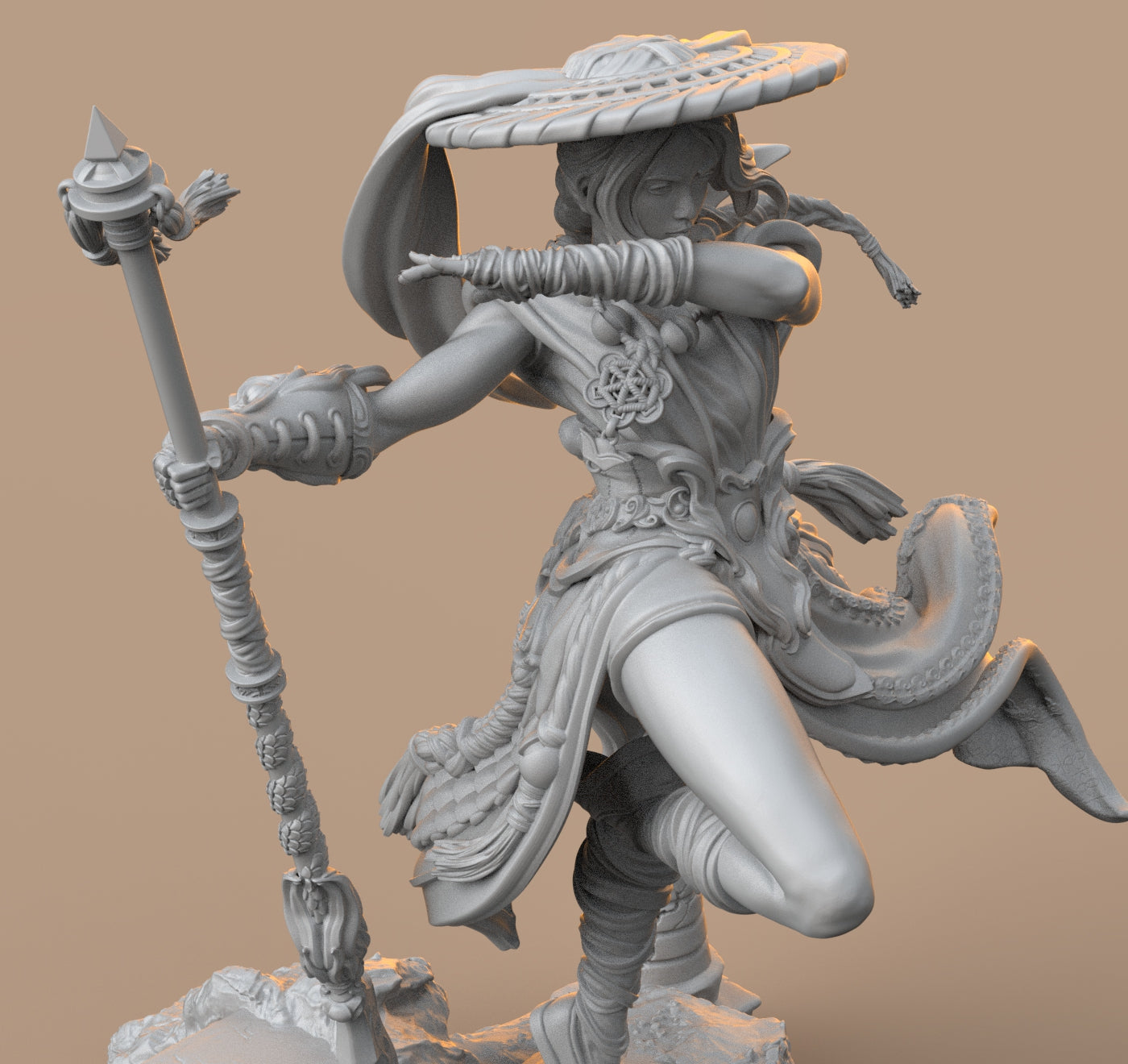 H043 - Female Samurai Character design, The Murouyin Character statue ...