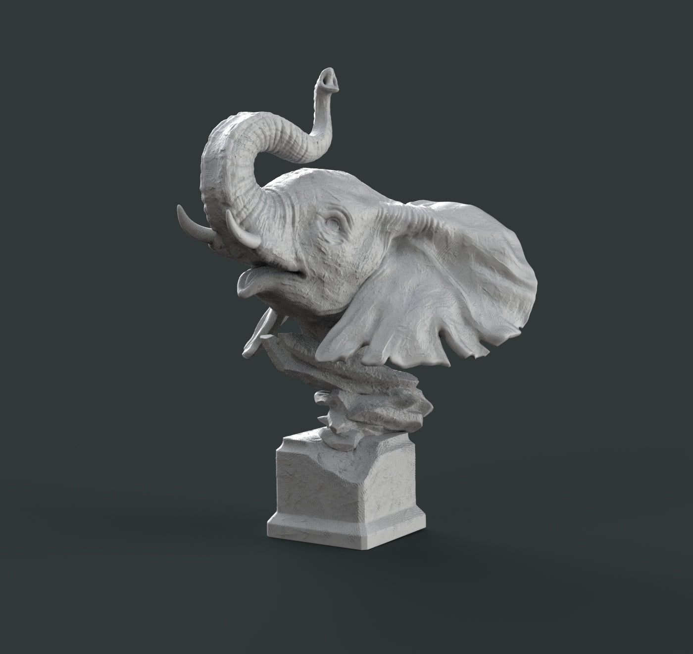 H056 - Animal Statue Bust character design, The Elephant bust statue ...