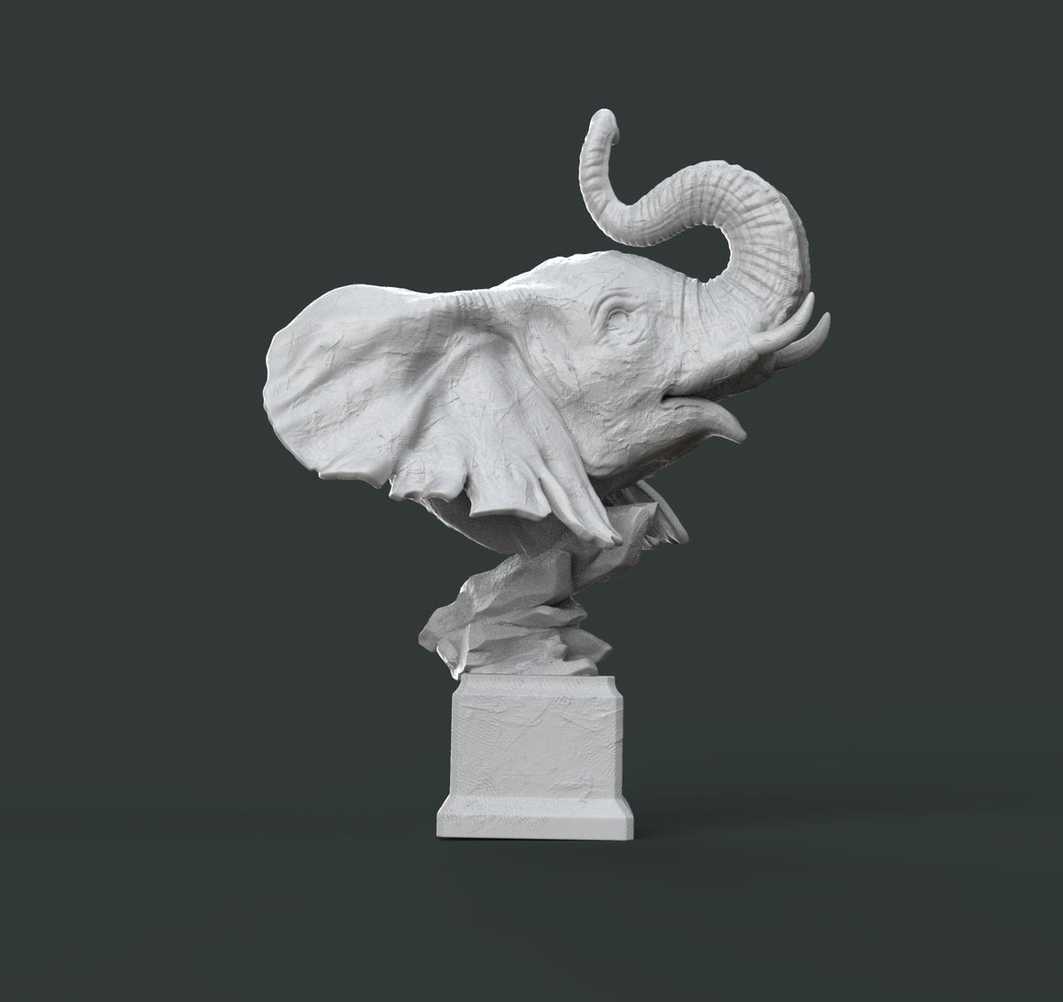 H056 - Animal Statue Bust character design, The Elephant bust statue ...