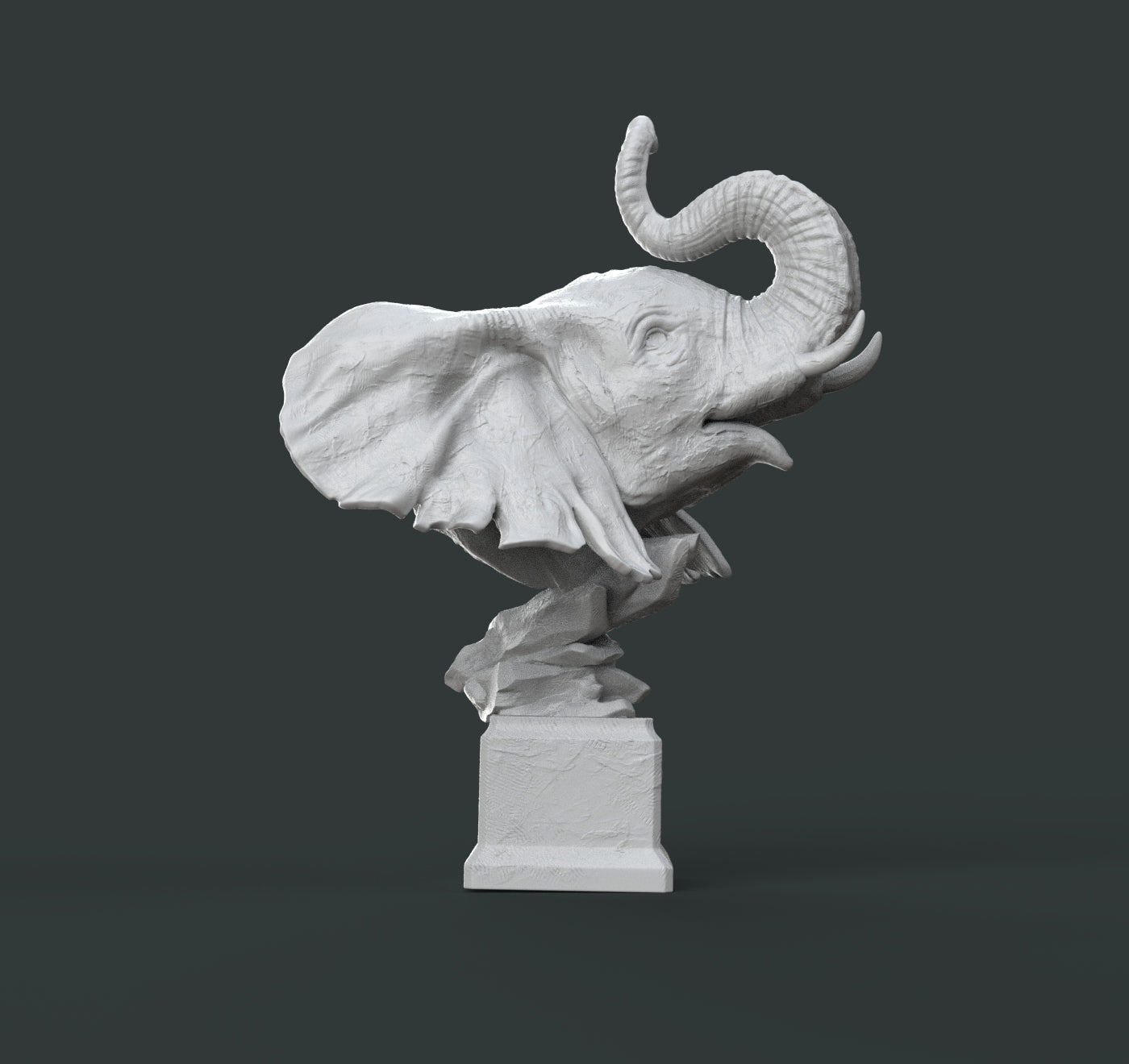H056 - Animal Statue Bust character design, The Elephant bust statue ...