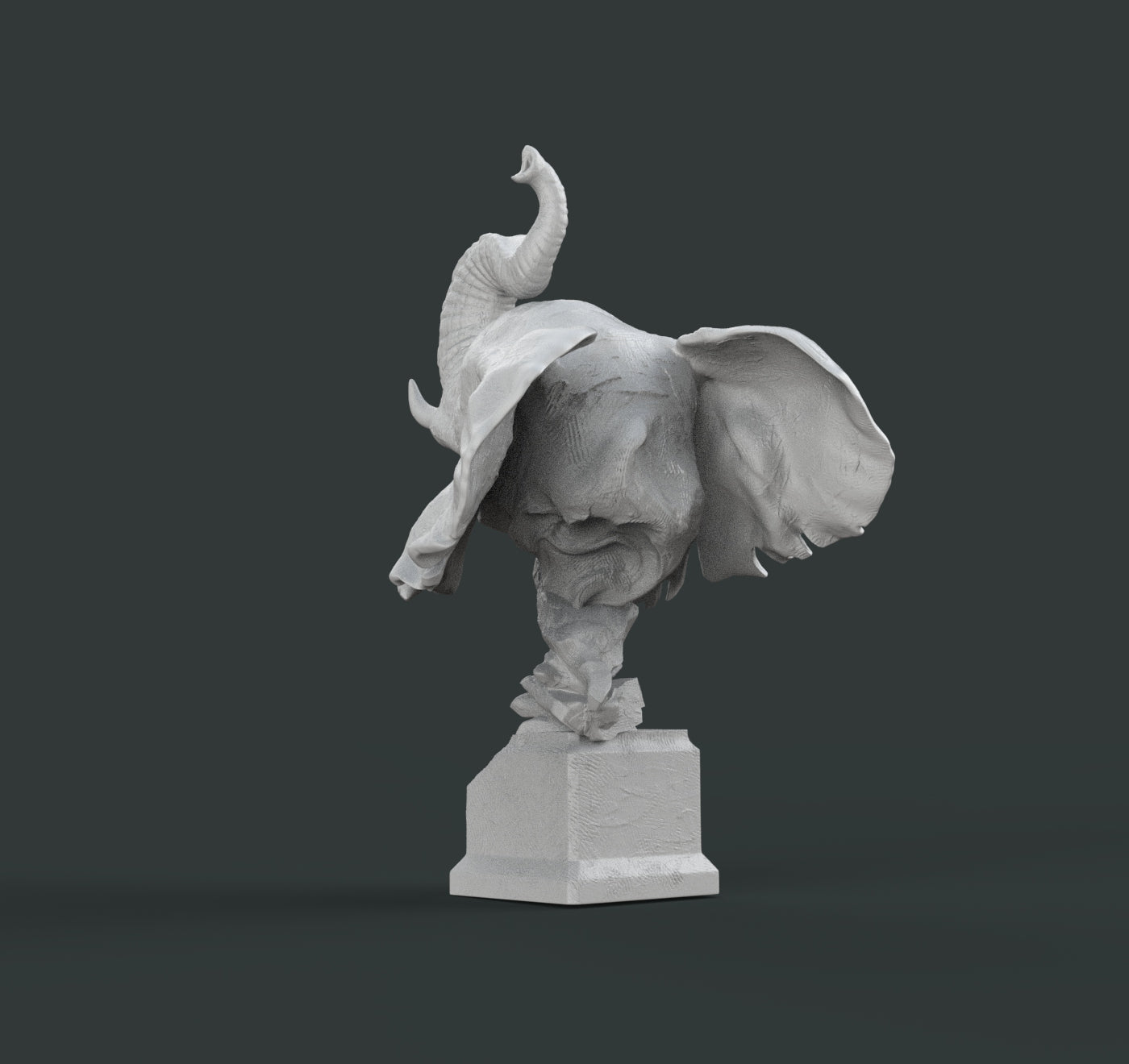 H056 - Animal Statue Bust character design, The Elephant bust statue ...