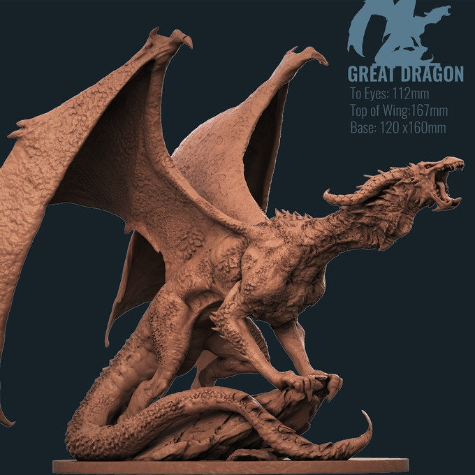 H003 - Legendary Character design, The Mighty Great Dragon Statue, 3D ...