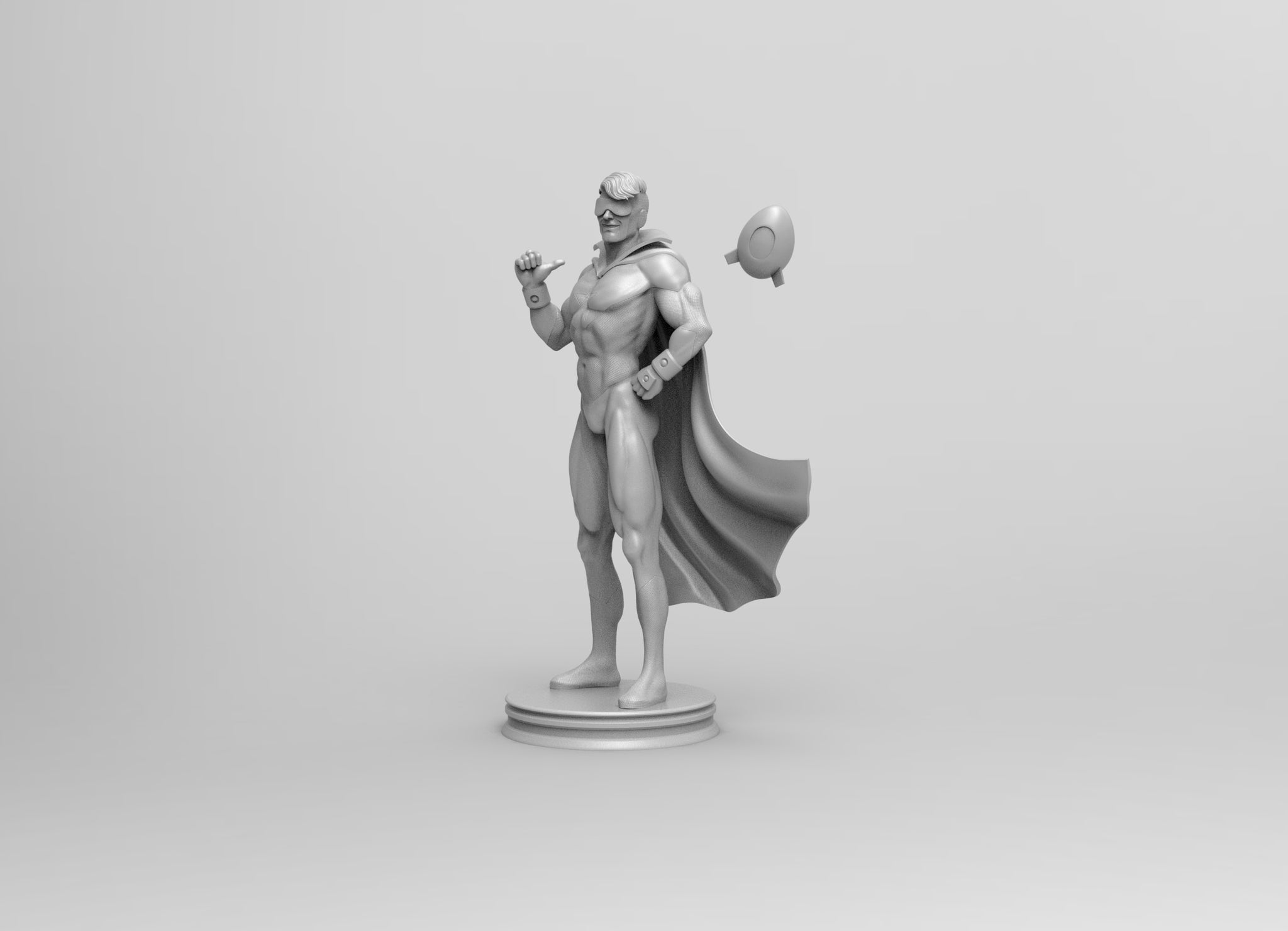 A240 - Comic character design, Boost Gold statue, STL 3D model design ...