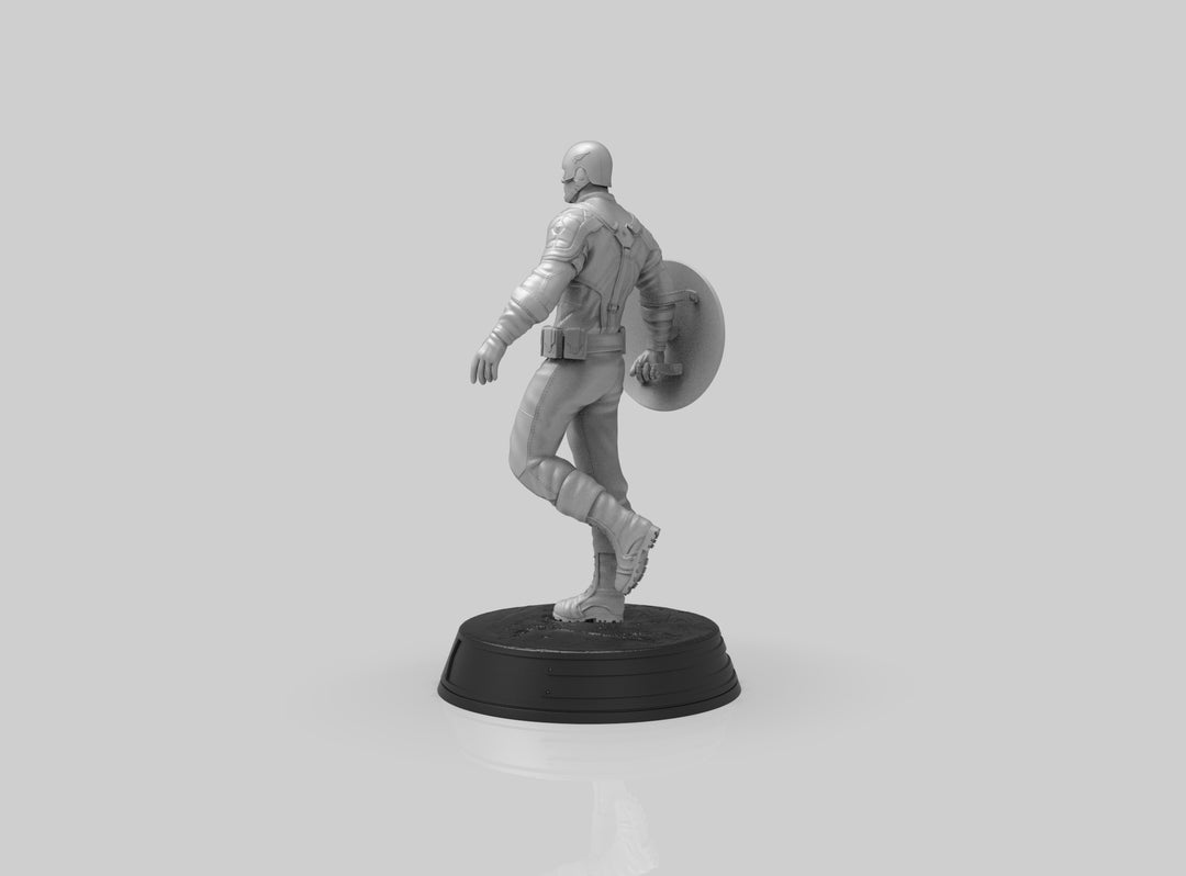 A287 - Comic hero character design, CA standing pose statue, STL 3D mo ...