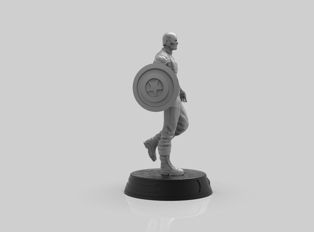 A287 - Comic hero character design, CA standing pose statue, STL 3D mo ...