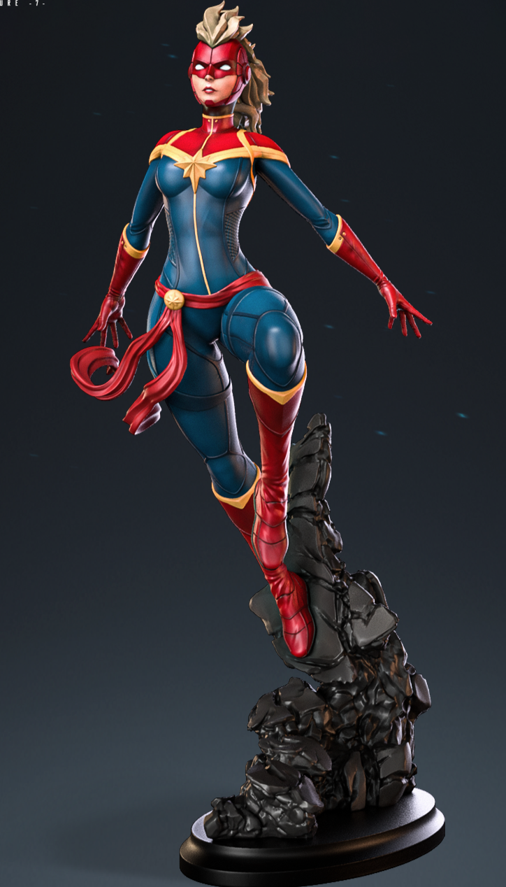 H031 - Comic Character Female Design, The Marwel Captain Marvel statue ...