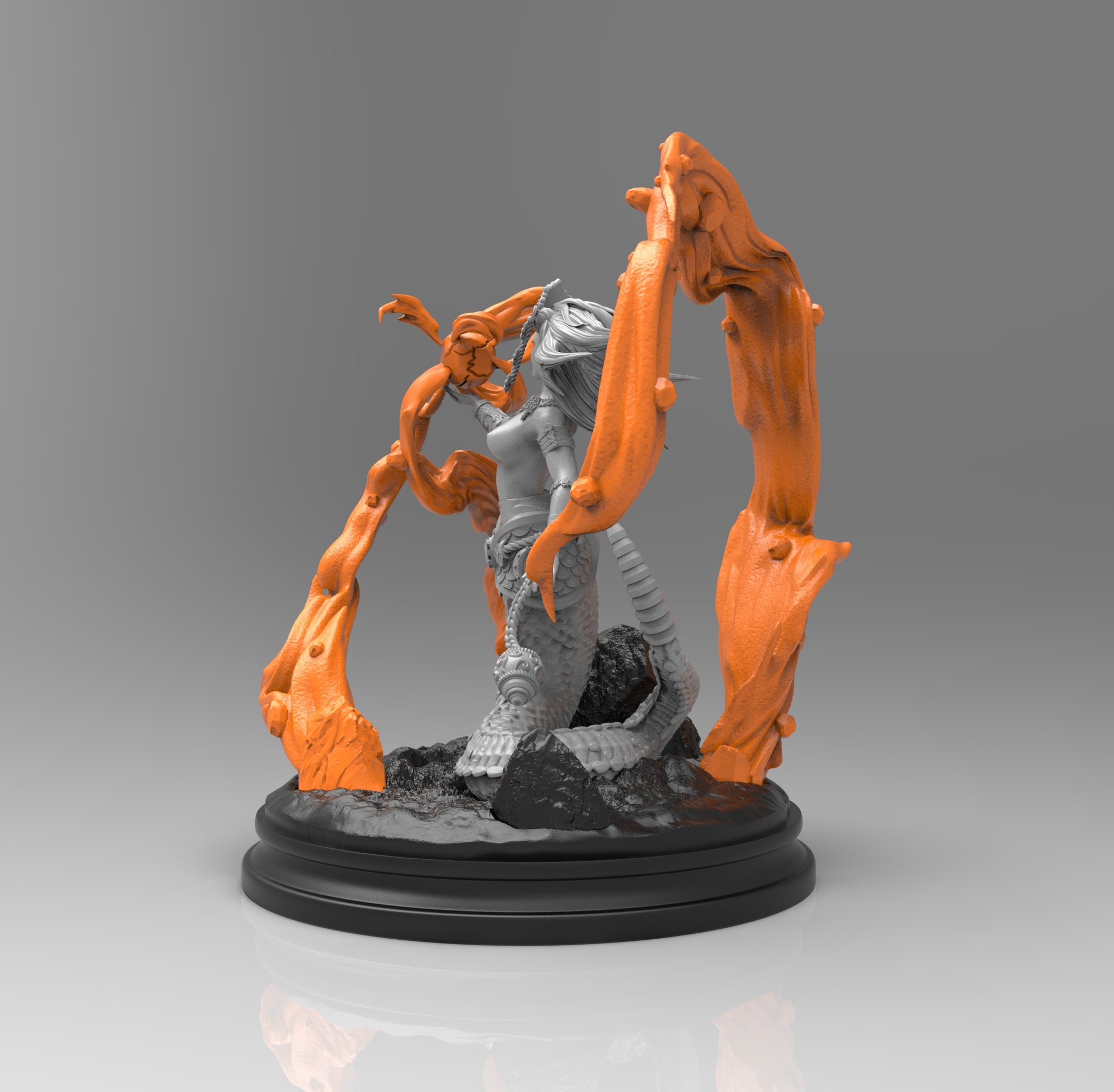 E531 - Legendary character design, The Nuwa statue, STL 3D model desig ...