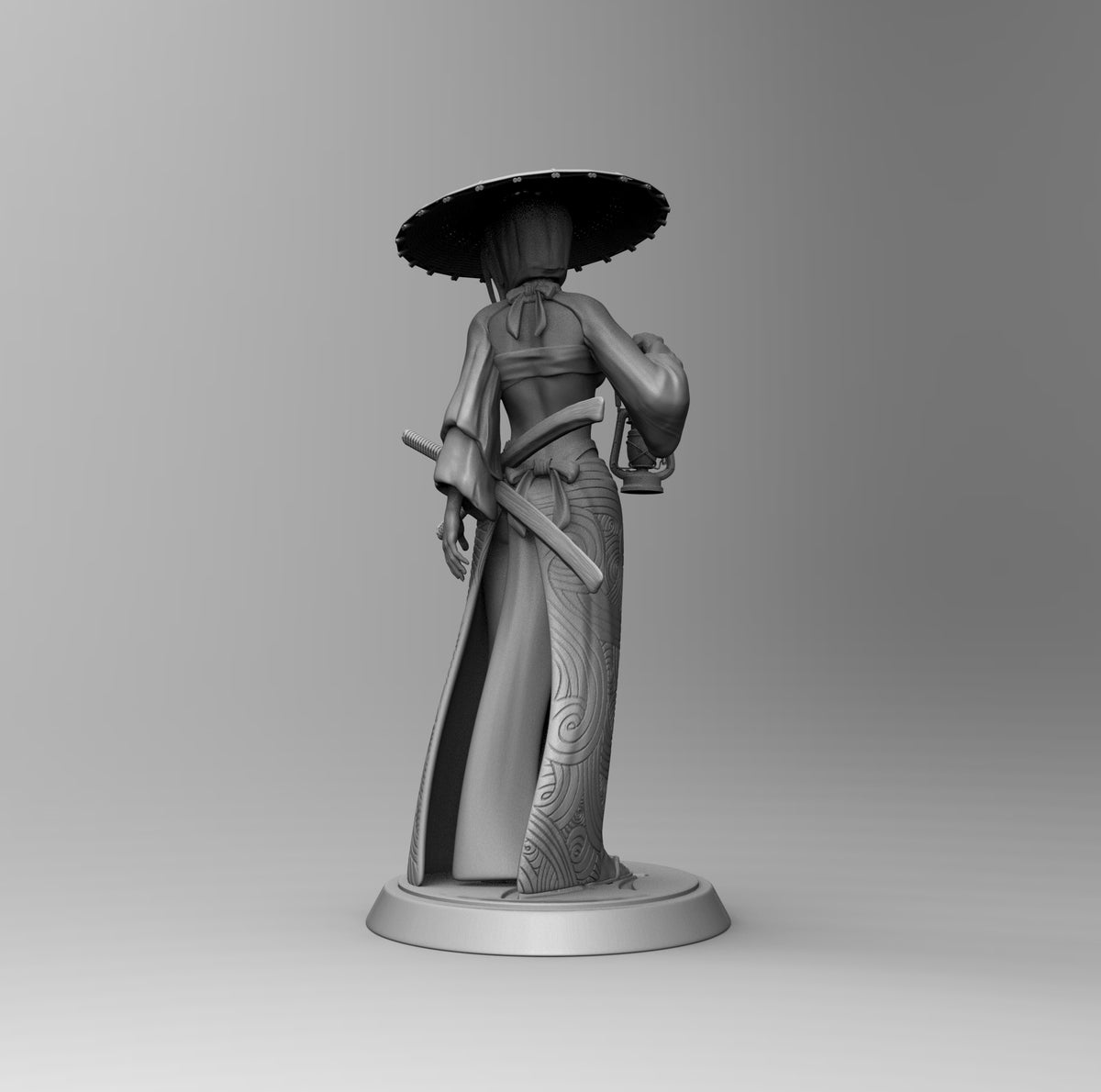 B073 - Samurai character design, The Female Explorer , STL 3D model de ...