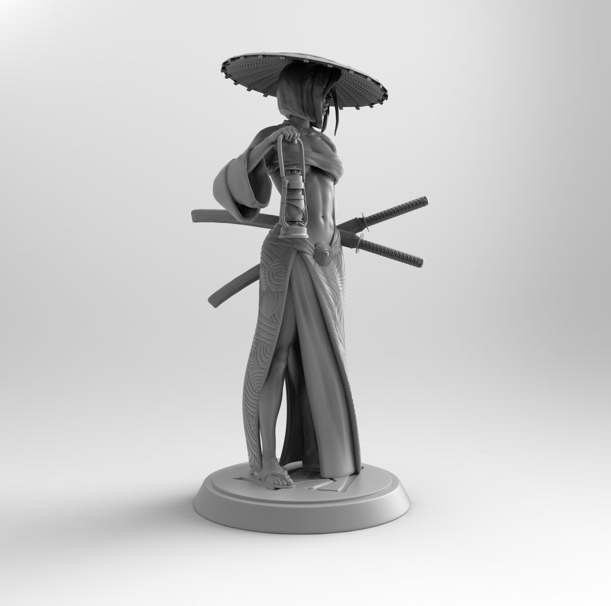 B073 - Samurai character design, The Female Explorer , STL 3D model de ...