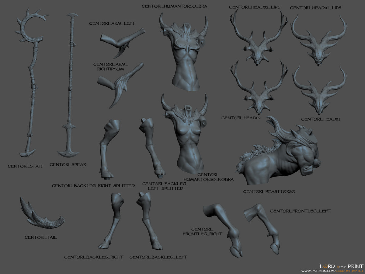 B025 - Legendary creature design stl file, The Centori, STL 3D Model d ...