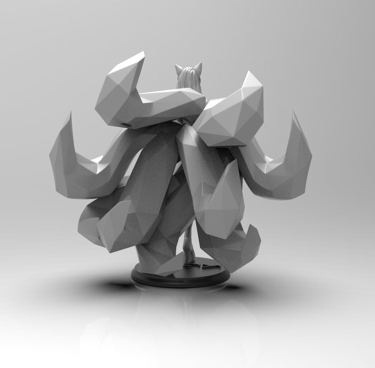 E515 - Games character design, The Nine tail girl ahri statue, STl 3D ...