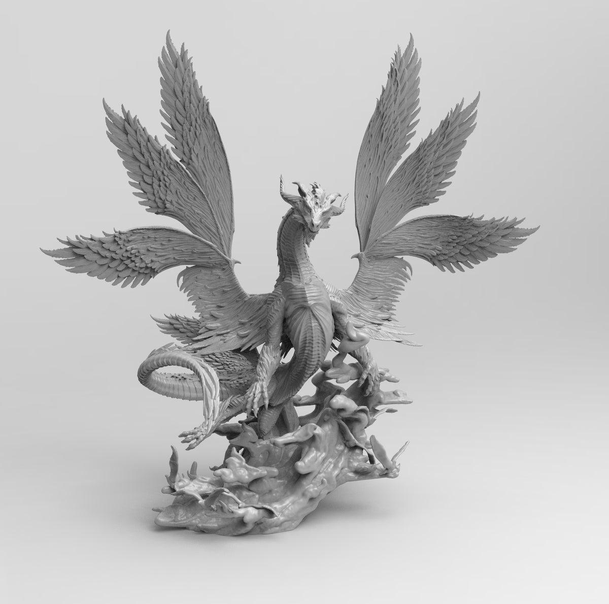 A148 - Mythical Legendary creature dragon, Feather Dragon, STL 3D mode ...