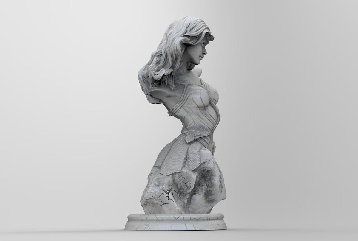 A888 - Comic Character design, The Half Statue of WW Girl, STL 3D mode ...