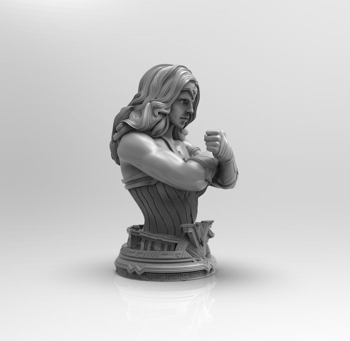 A533 - Comic character design bust, The Wondar woman bust, STL 3D mode ...