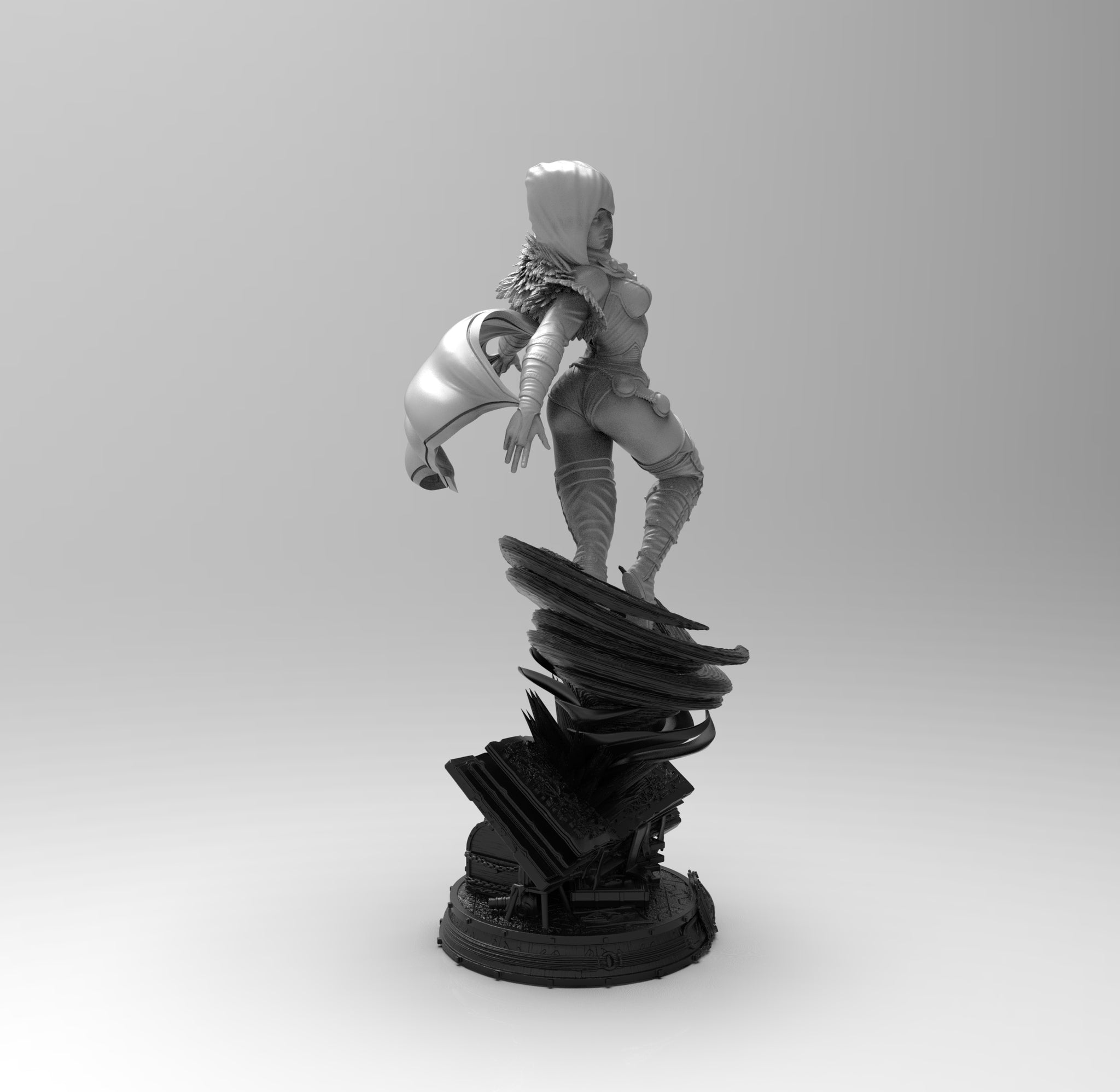 A526 - Comic Character design, The sexy Raven statue with energy, STL ...
