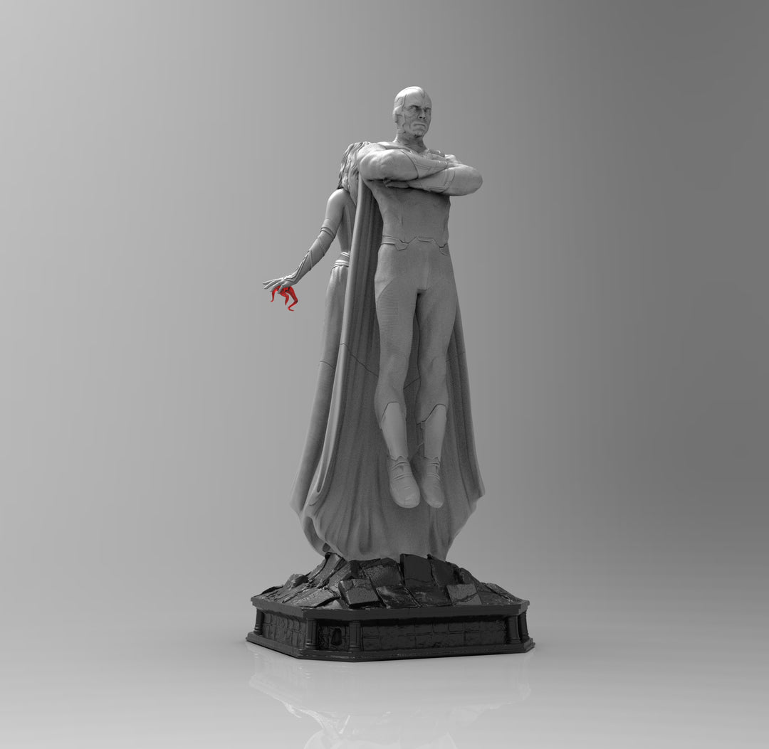 A531 - Comic character design, The Comic couples with cape, STL 3D mod ...