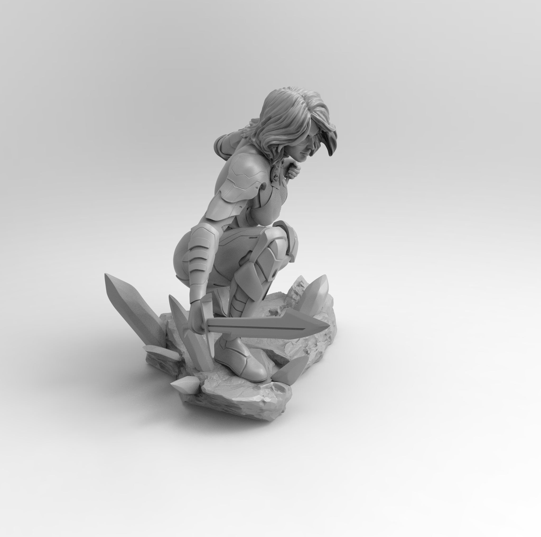 F507 - Comic Character design, The M Green face girl Gamor, STL 3D mod ...