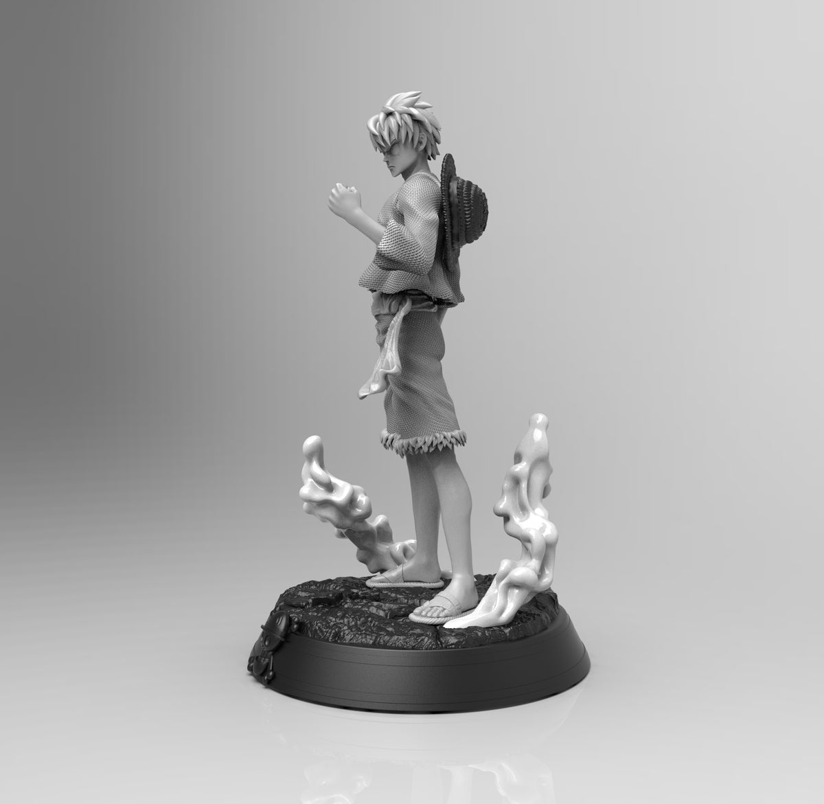 A564 - Anime character design, The monkey bouncer, STL 3D model design ...