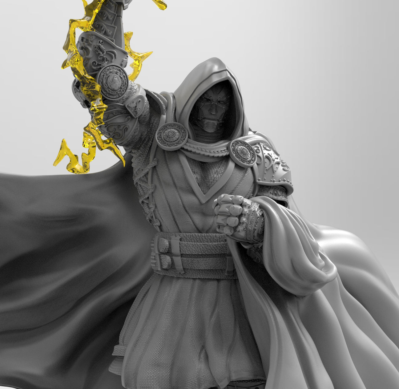 A570 - Comic character design, The Doom guy pointing sky, STL 3D model ...