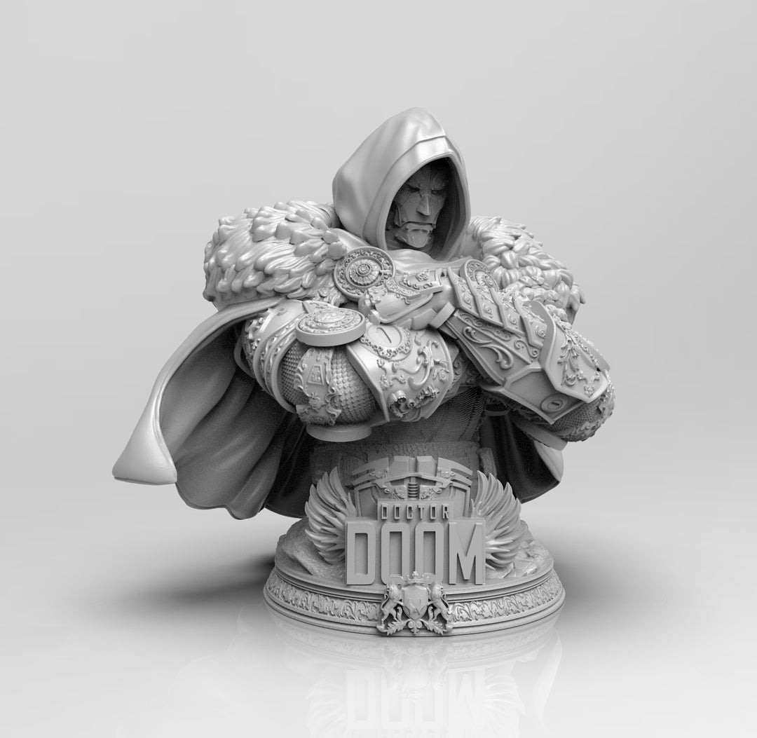 A665 - Comic character design, The Doom guy bust, STL 3D model design ...