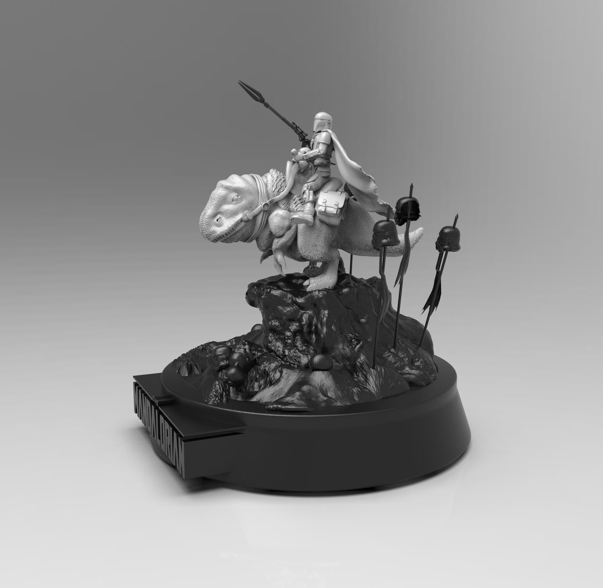 A583 - Movie Character design, SW manda guy with riding an animal, STL ...