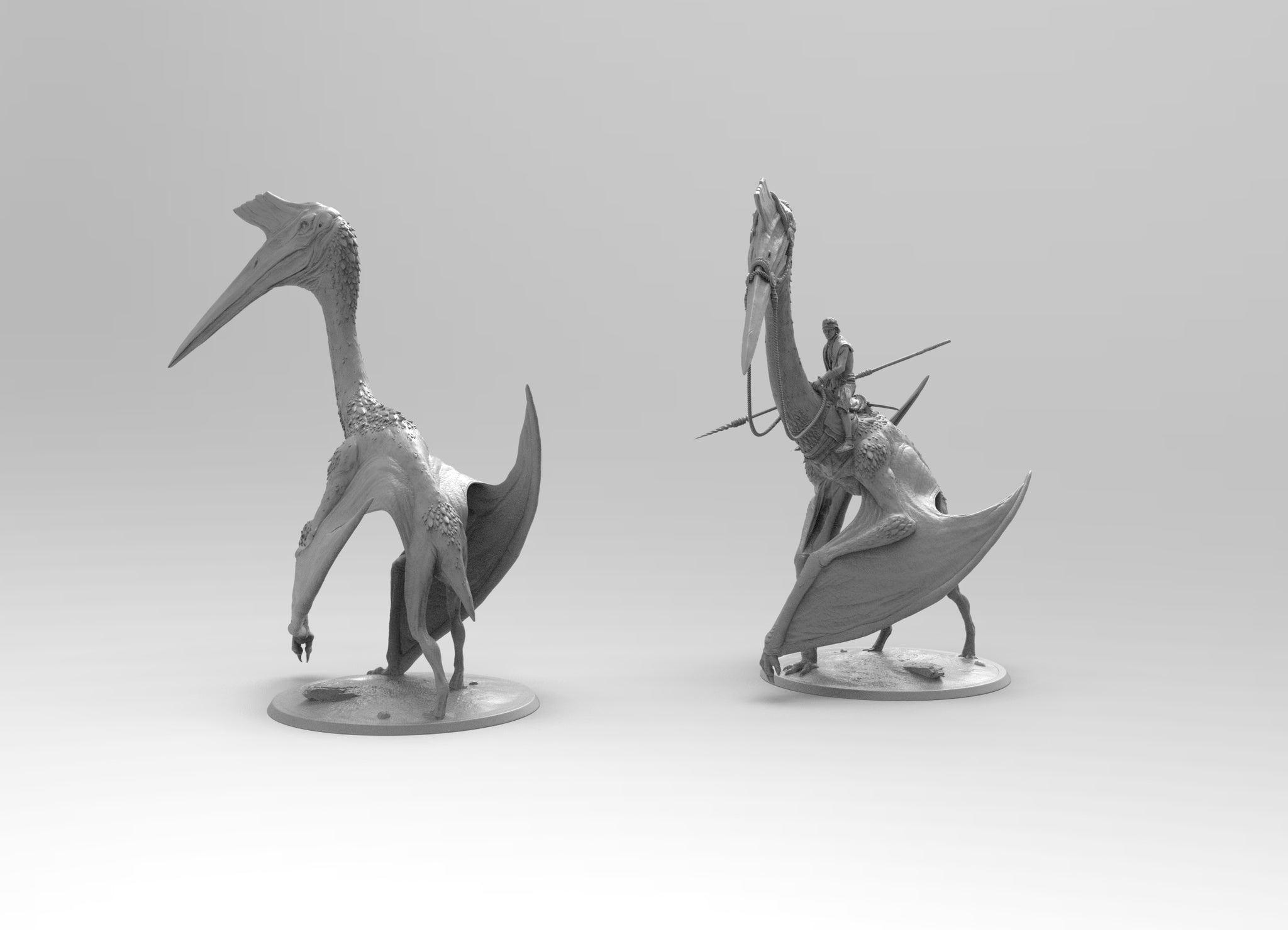 A252 - Legendary creature design, The Quetzal Bird with rider, STL 3D ...