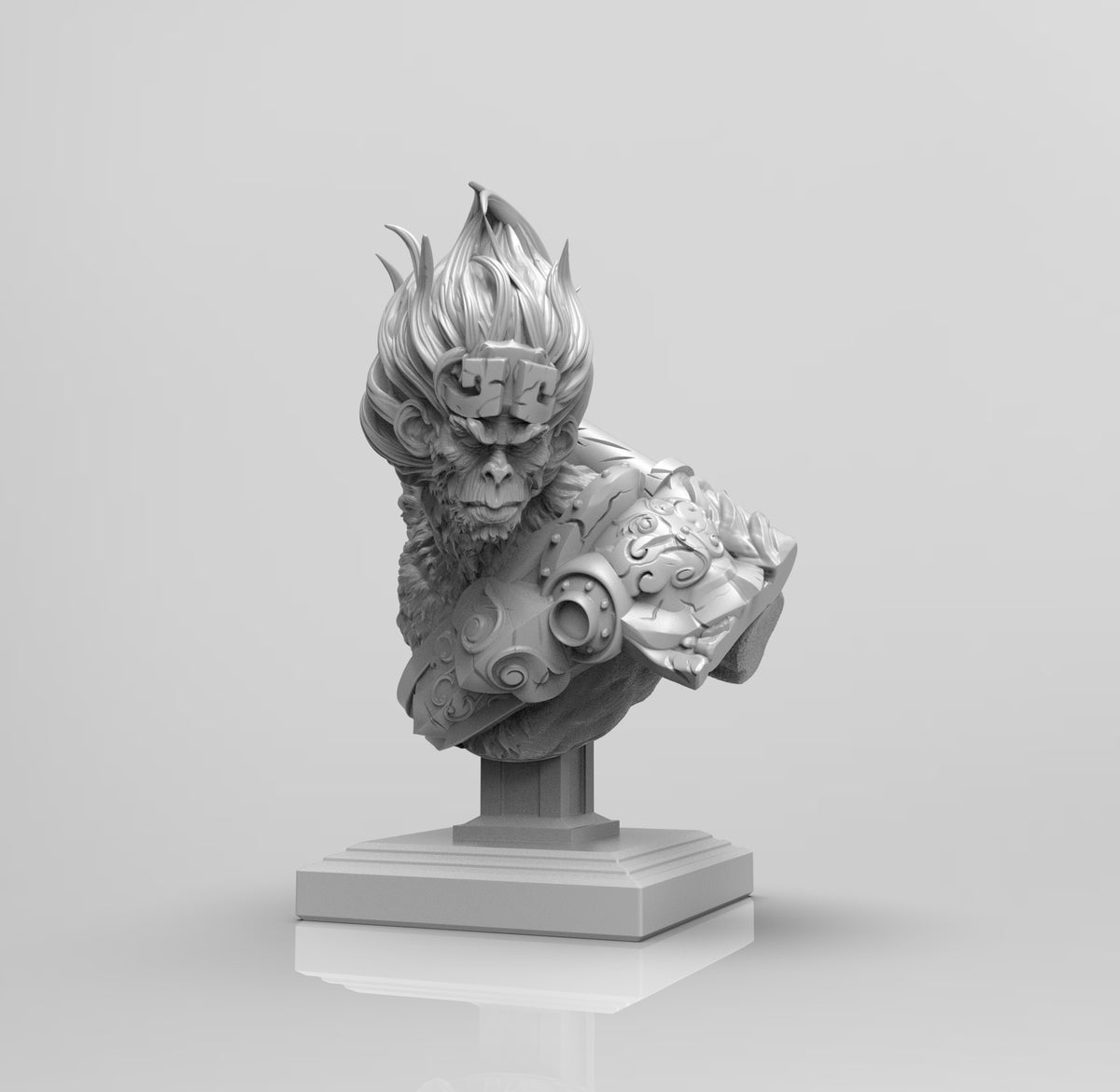 A610 - Legendary god design, The sun wu kong monkey god bust, STL 3D m ...
