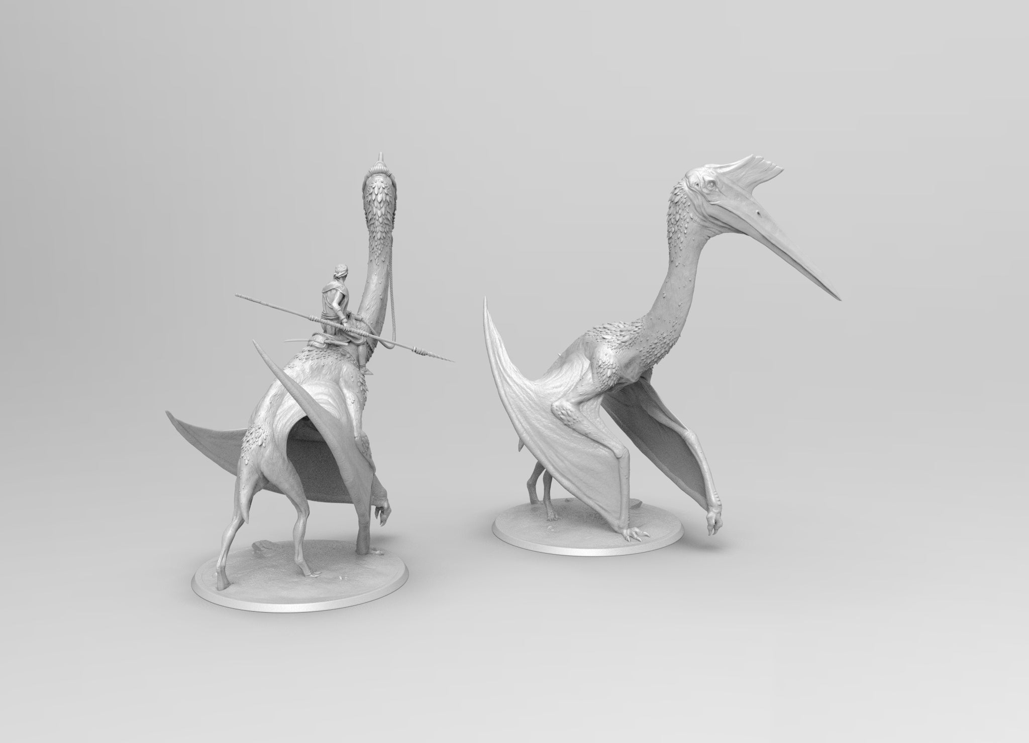 A252 - Legendary creature design, The Quetzal Bird with rider, STL 3D ...